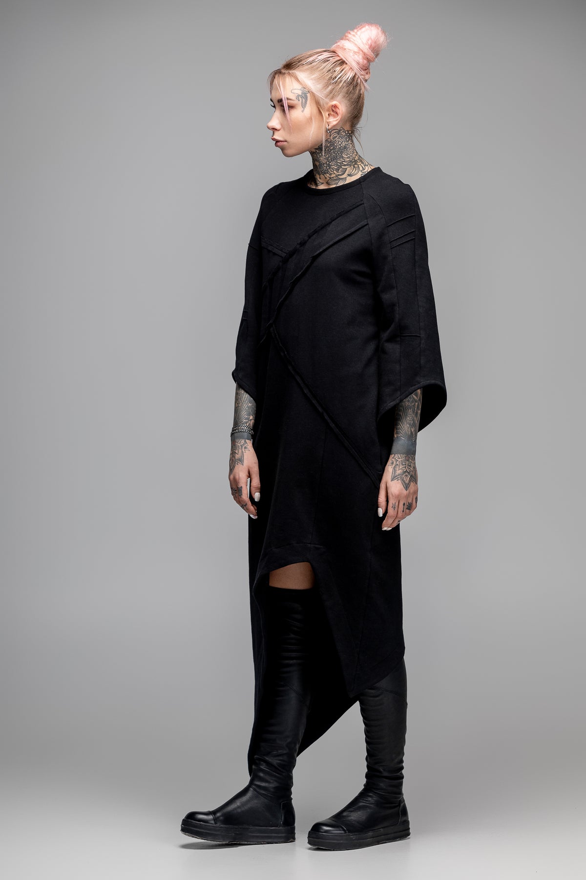 Asymmetric oversized black dress – MDNT45 | mdnt45.com